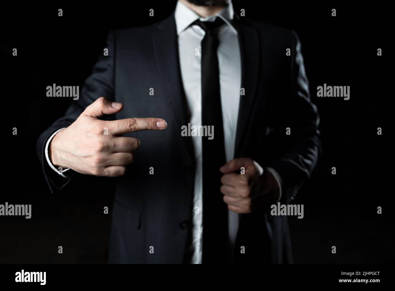 One Finger Pointing Important Infortmations. Hand Presenting Crutial ...