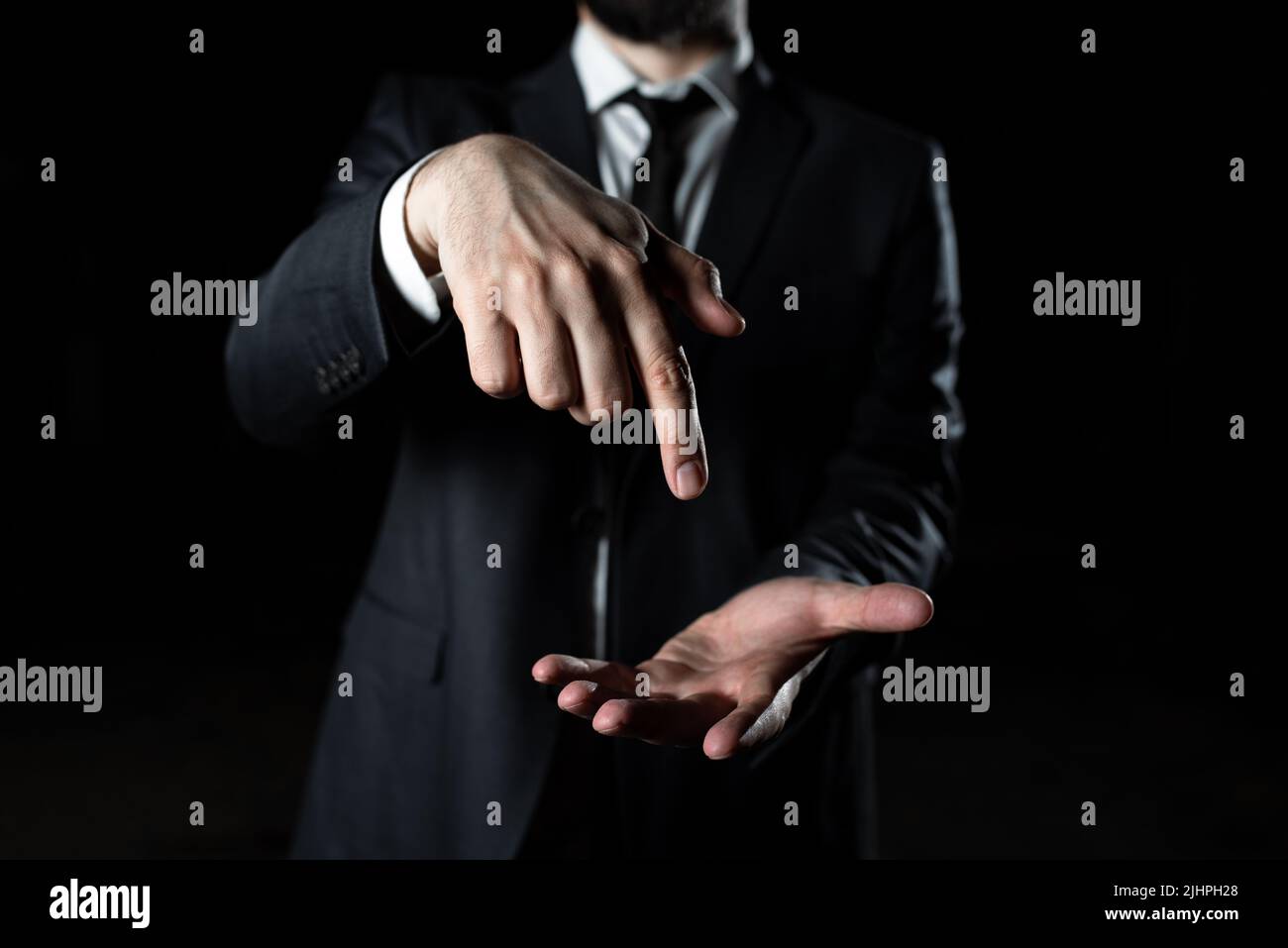 One Finger Pointing Important Infortmations. Hand Presenting Crutial ...