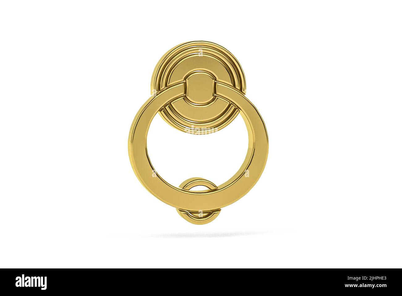 Golden 3d knocker icon isolated on white background - 3d render Stock ...
