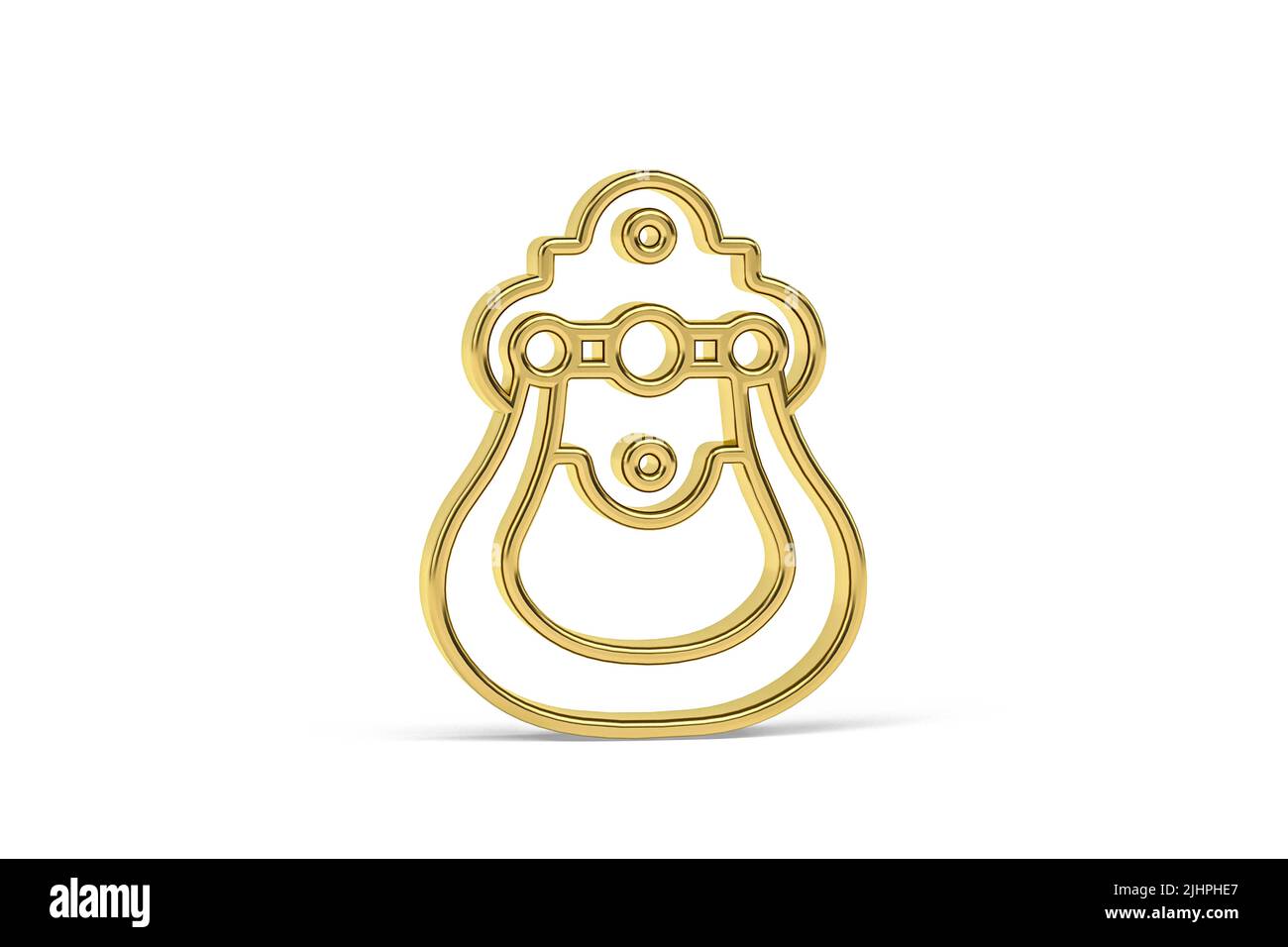 Golden 3d knocker icon isolated on white background - 3d render Stock ...