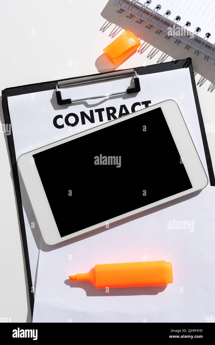 Tablet With Important Message Over Marker, Clipboard And Piece Of Paper ...