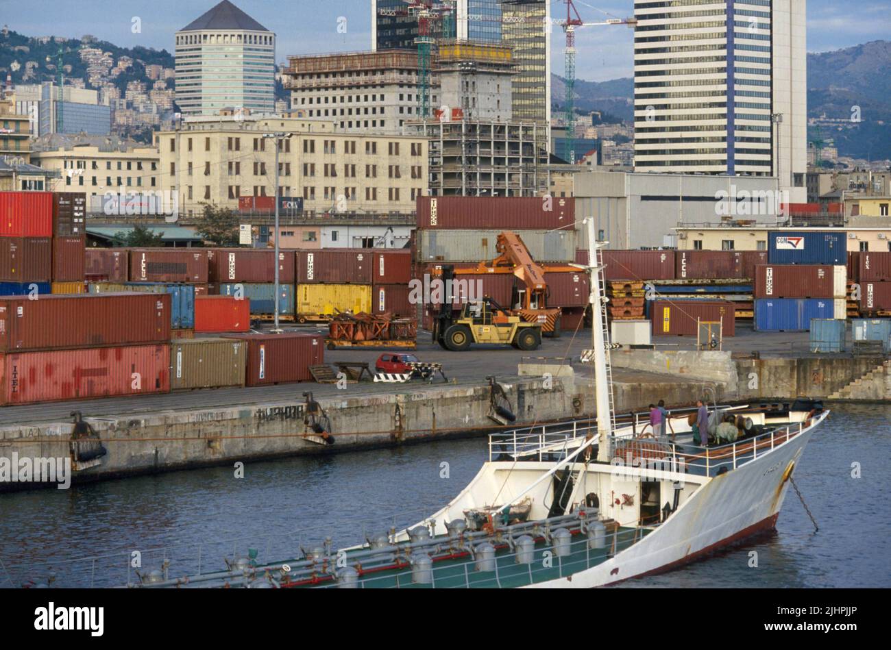 Genoa (Italy), terminal containers Stock Photo - Alamy