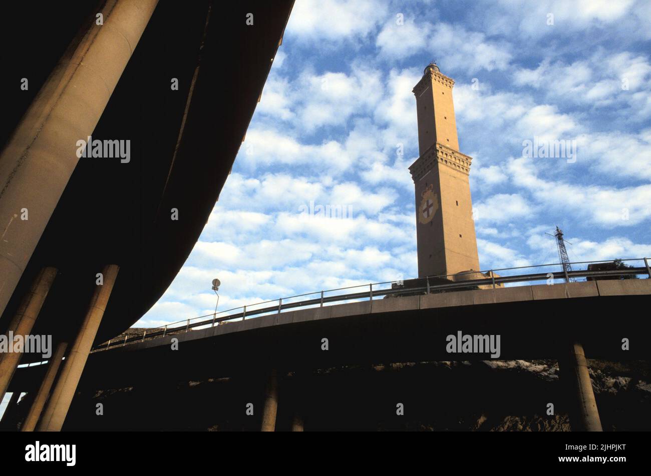 Genoa (Italy), the Lantern, ancient lighthouse symbol of the city Stock ...