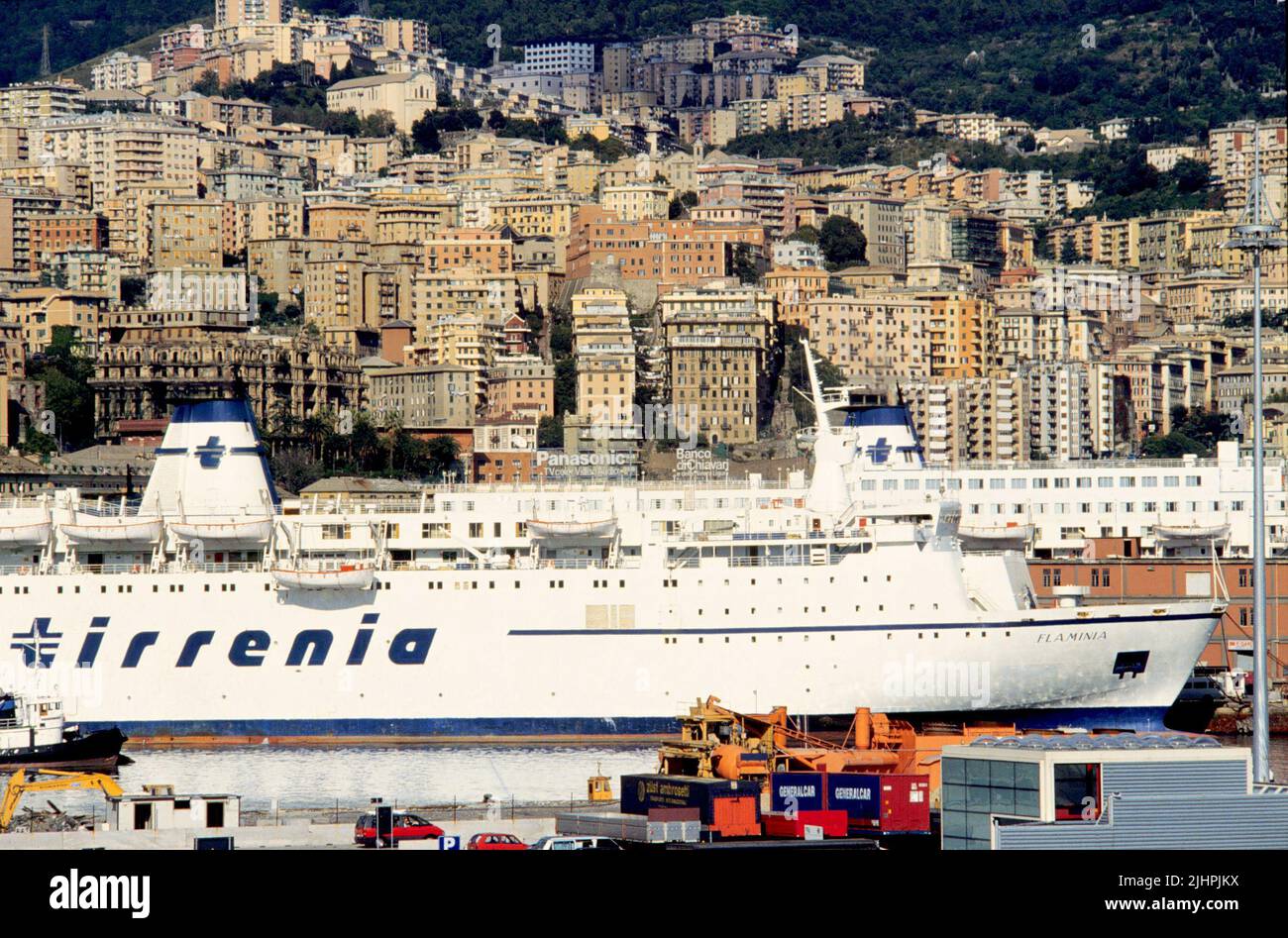 Genoa (Italy), historical town centre and ferry landing place Stock ...
