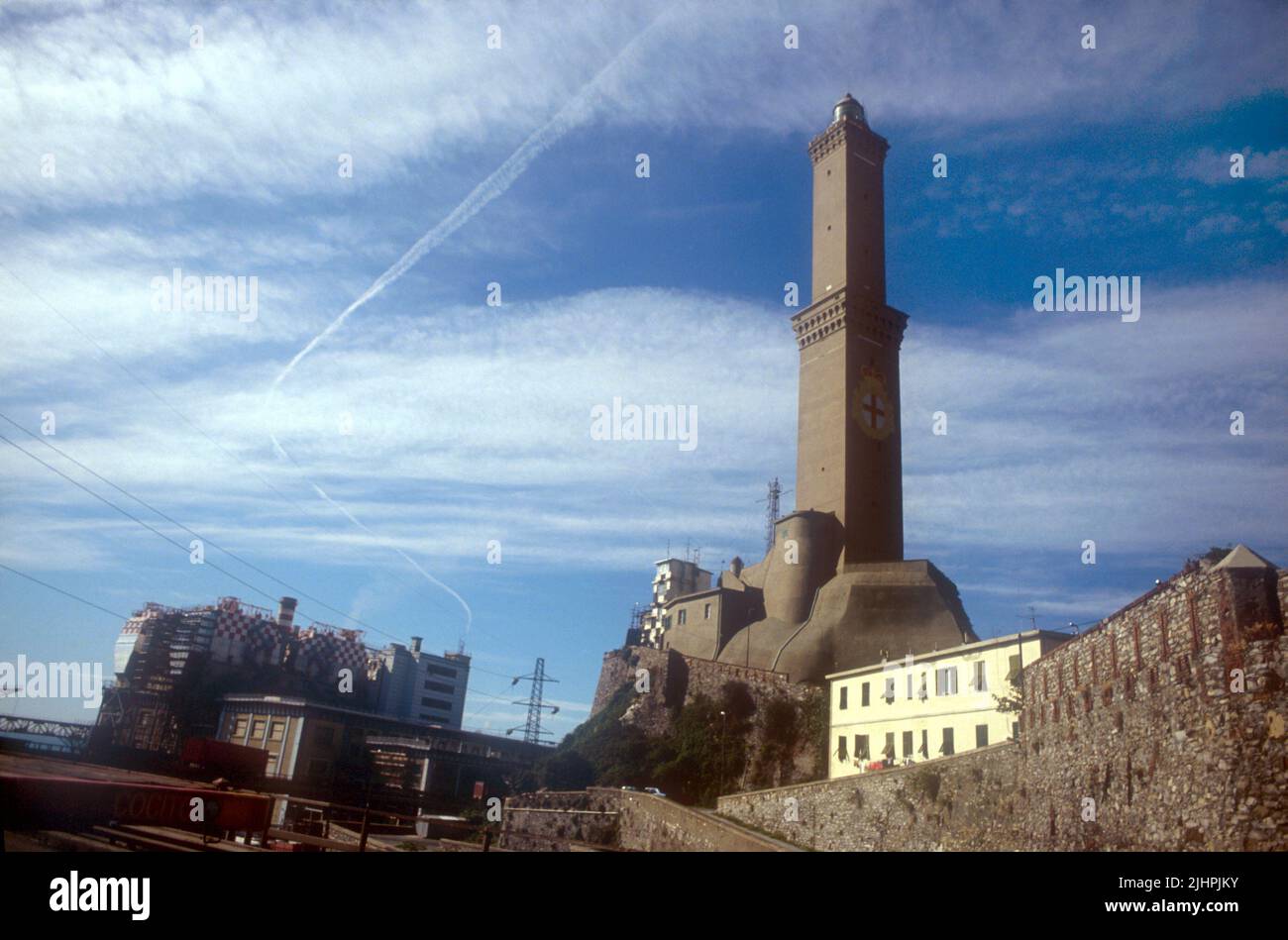 Genoa (Italy), the Lantern, ancient lighthouse symbol of the city Stock ...
