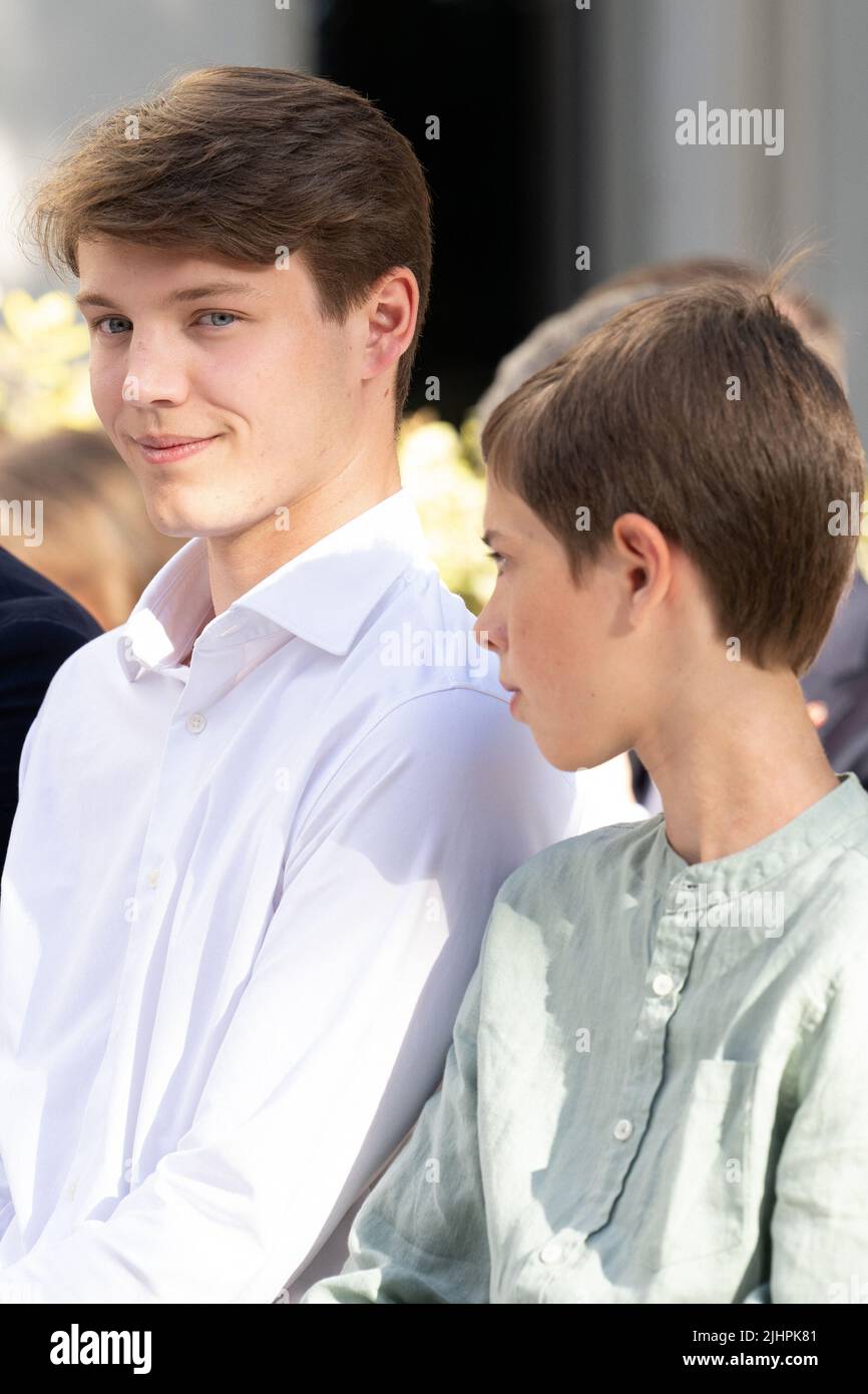 Prince Felix of Denmark and Prince Henrik of Denmark attend the ...