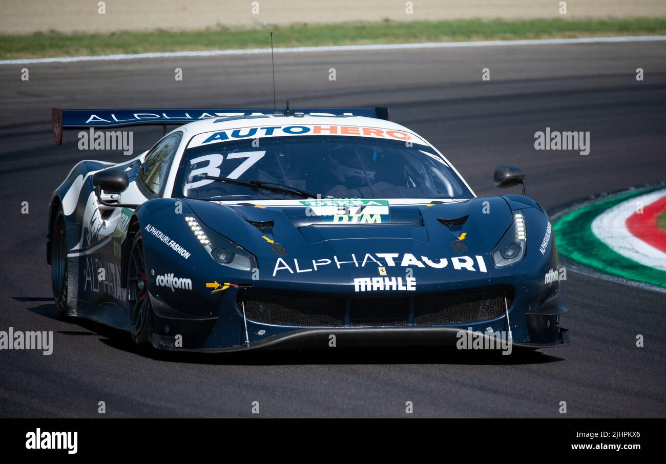 Ferrari 488 GT3 racing super car action fast drive on asphalt race ...