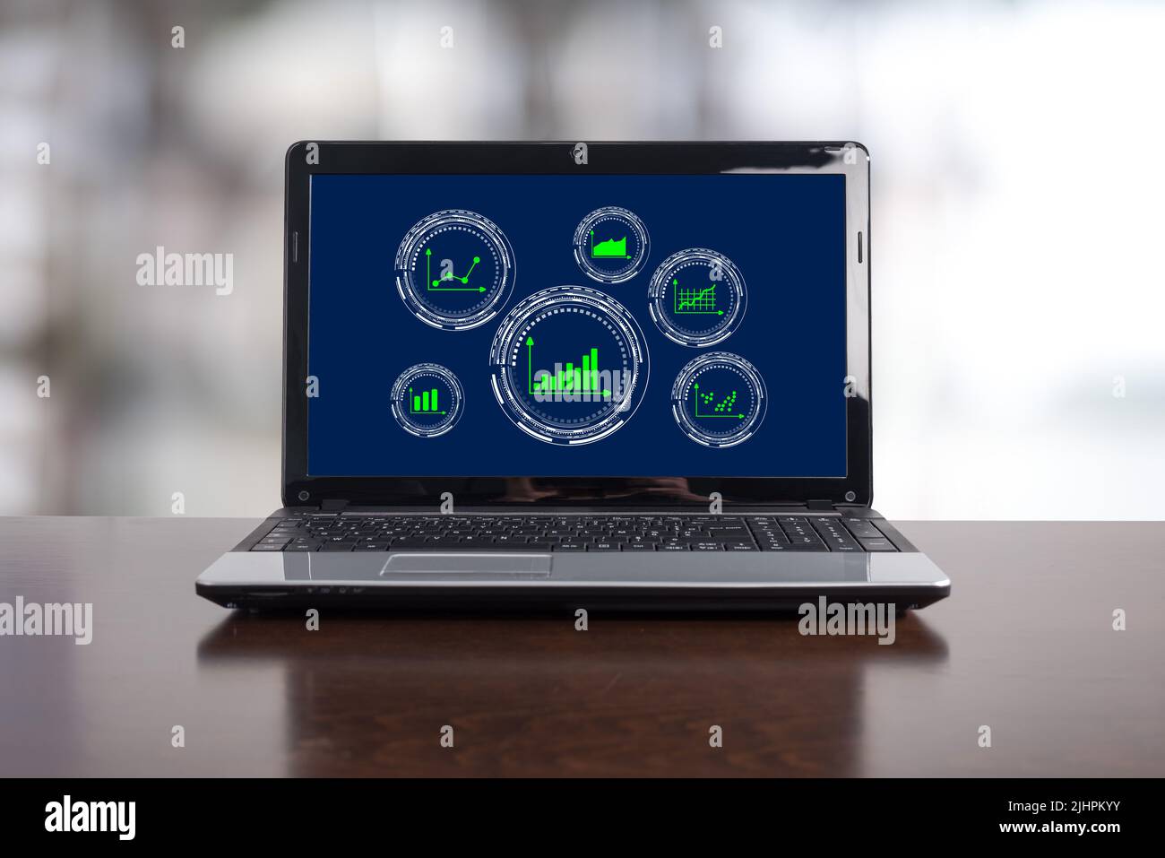 Graphical analysis concept on a laptop screen Stock Photo - Alamy