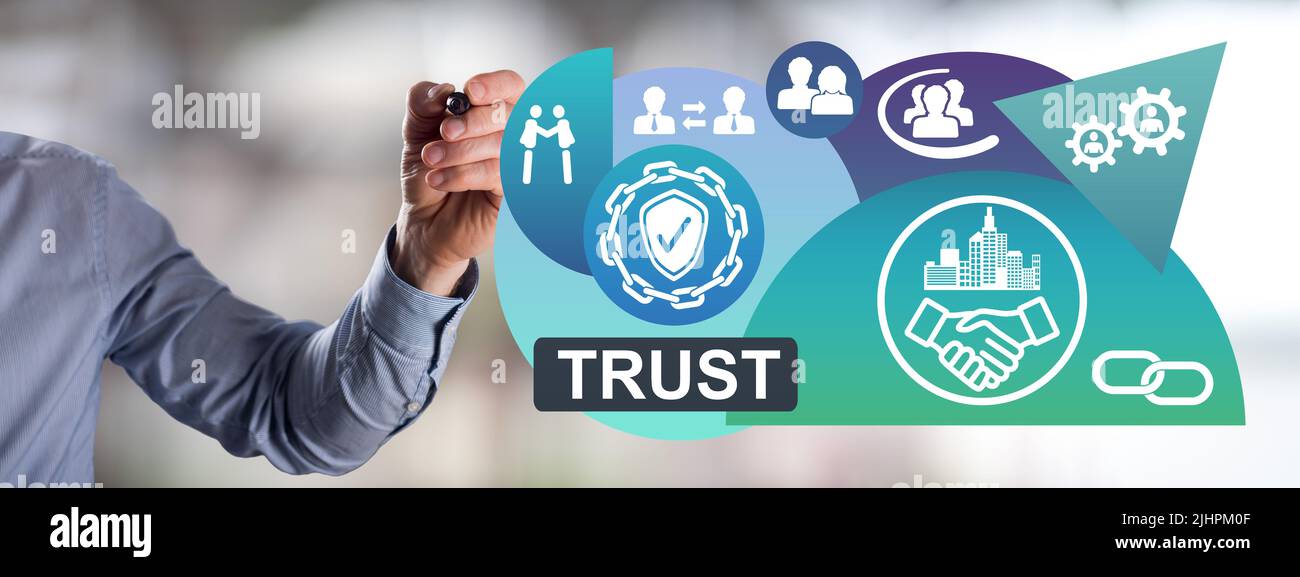 Man drawing a trust concept Stock Photo - Alamy