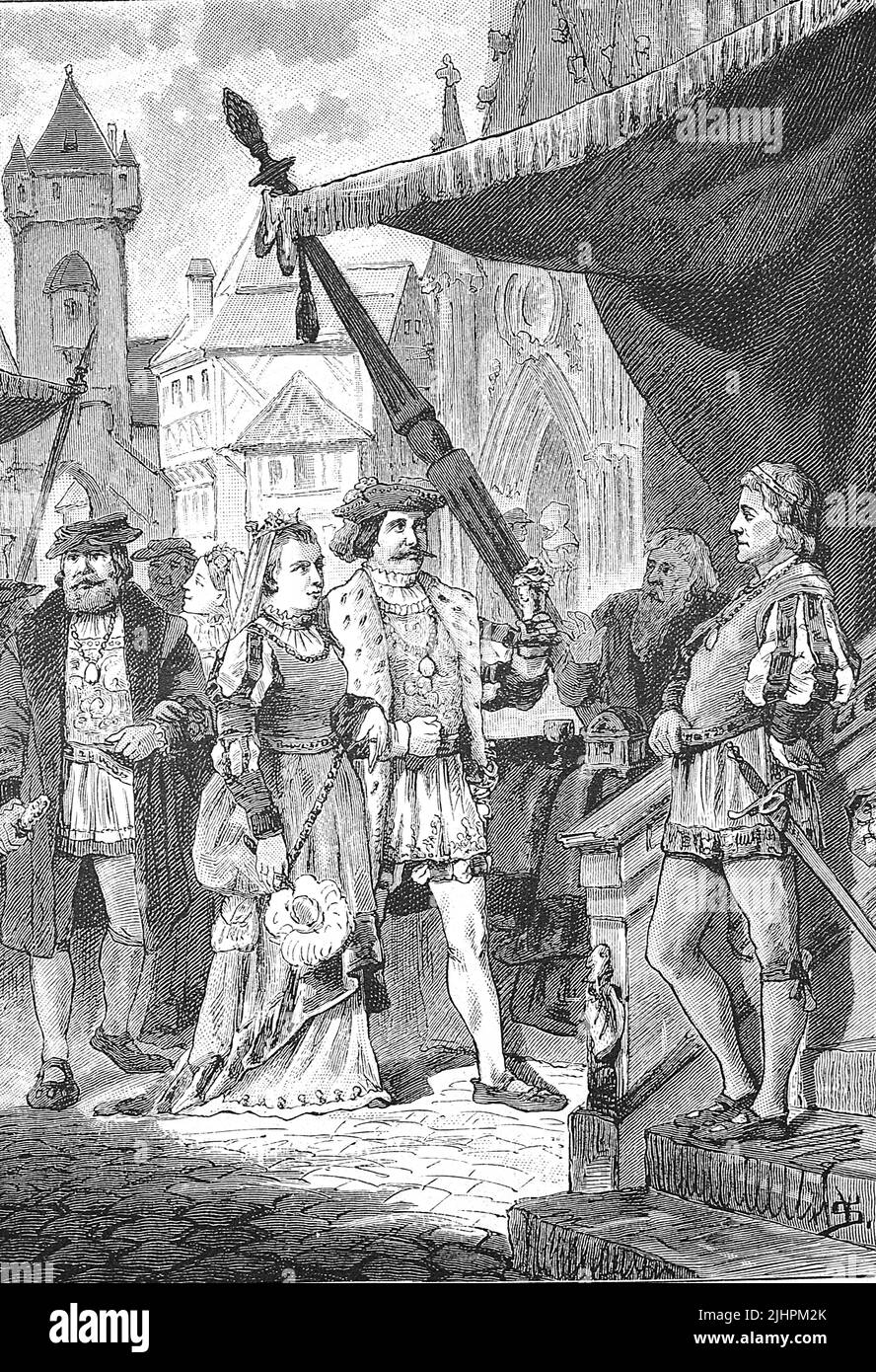 German Peasants' War, 1524-1526, bourgeois and knightly costumes at ...