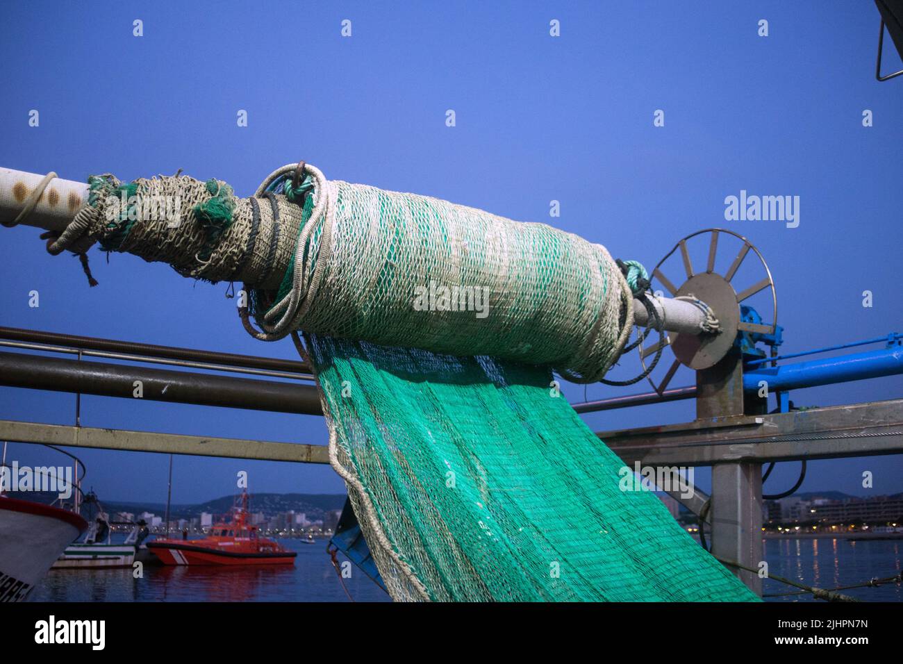 Net lifting machinery Stock Photo - Alamy