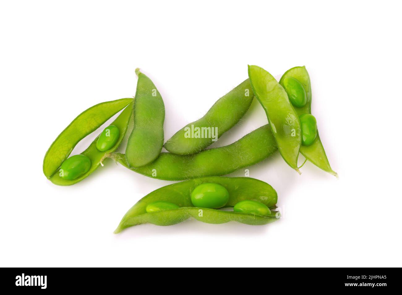 Peas string bean isolated on white background Stock Photo - Alamy