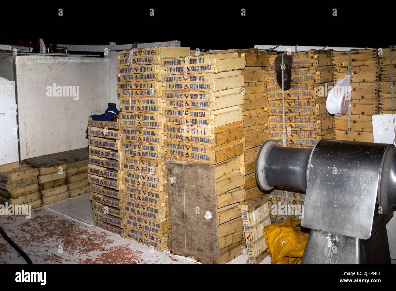 Fish storage boxes Stock Photo - Alamy