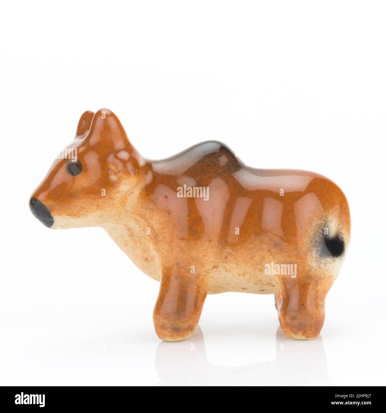 red cow. tow. model. isolated on white background Stock Photo - Alamy