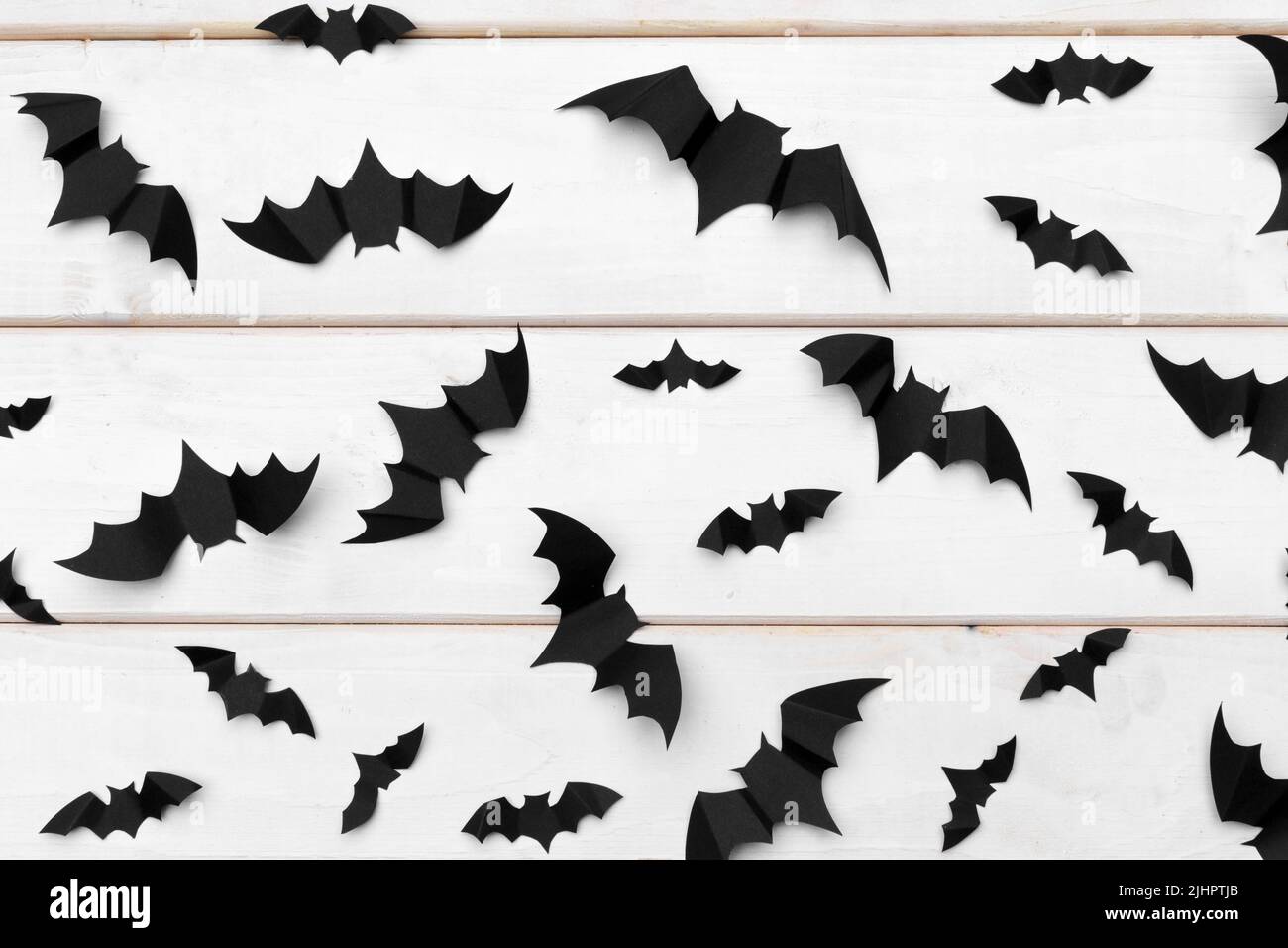 halloween and decoration concept - paper bats flying Stock Photo - Alamy