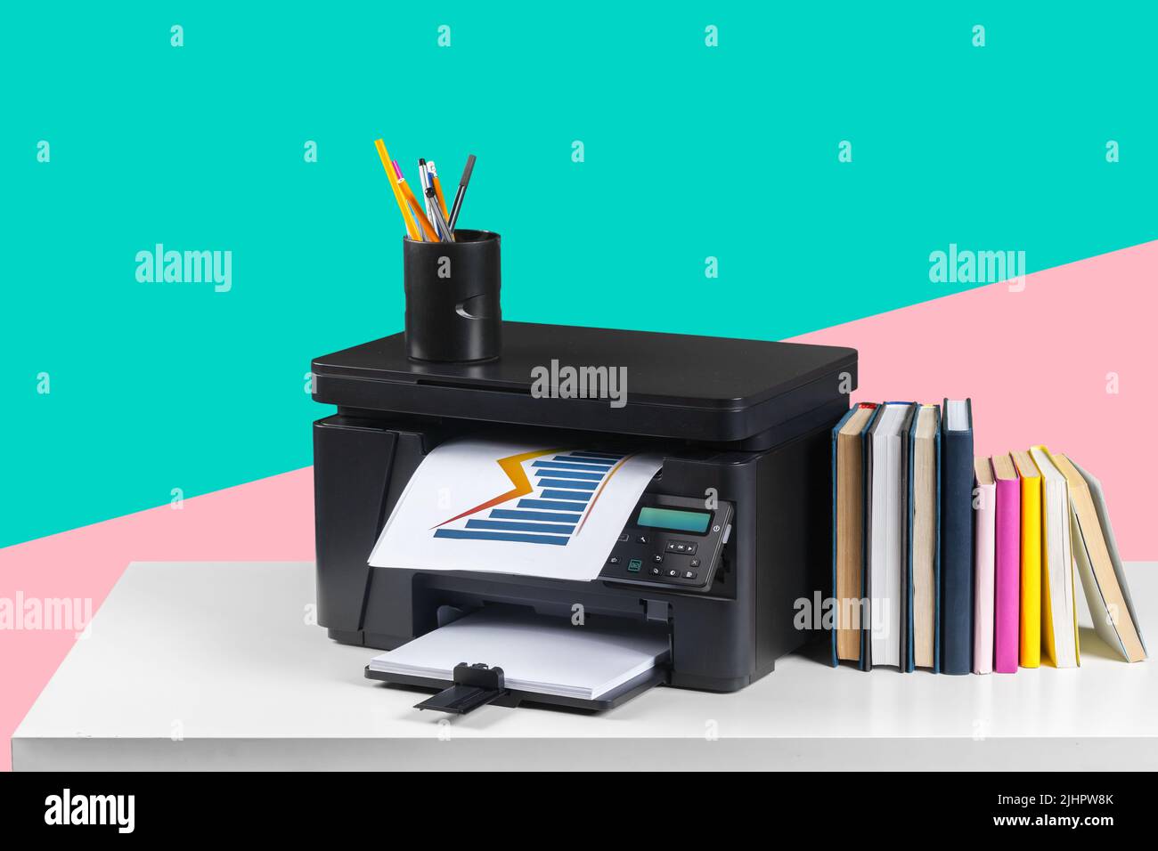 Printer, copier, scanner. Office table Stock Photo - Alamy