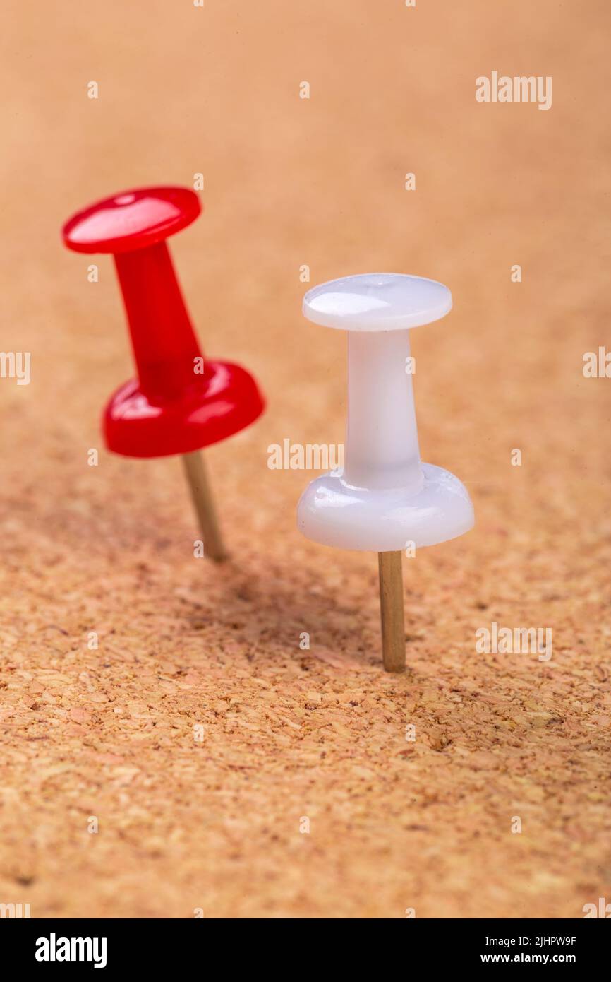 Pin board texture for background and colorful pins Stock Photo - Alamy