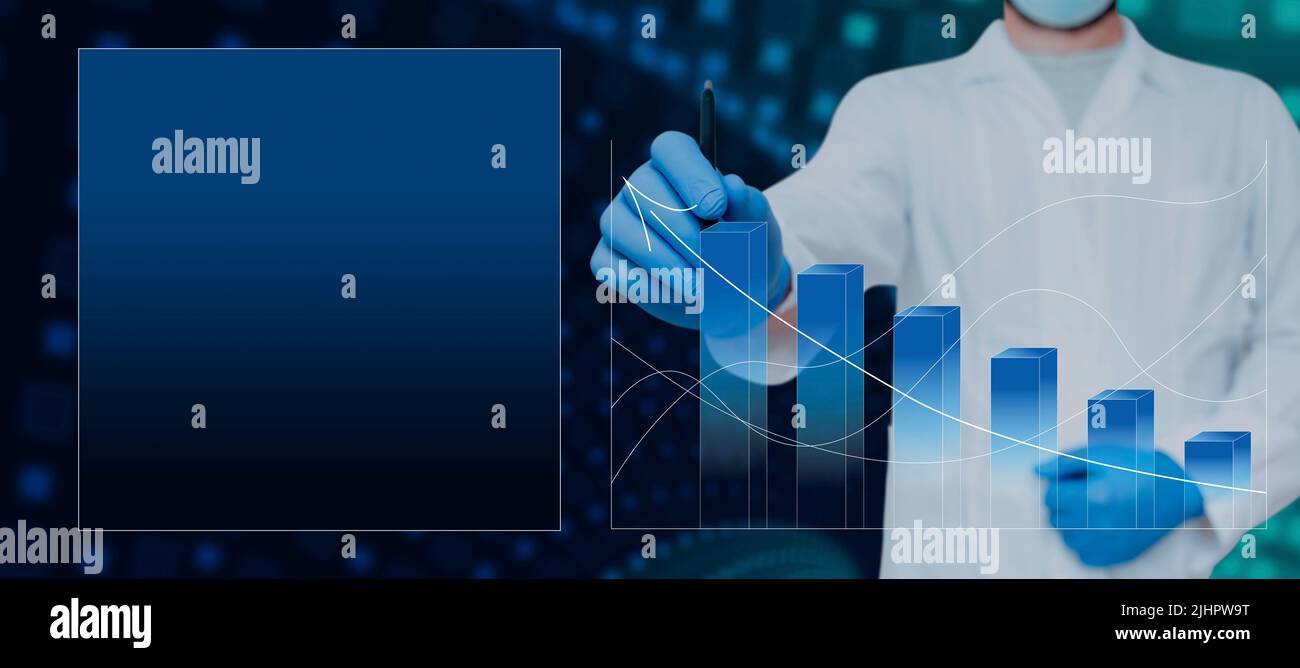 Doctor Holding Pen And Pointing On Digitally Generated Bar Graph And ...