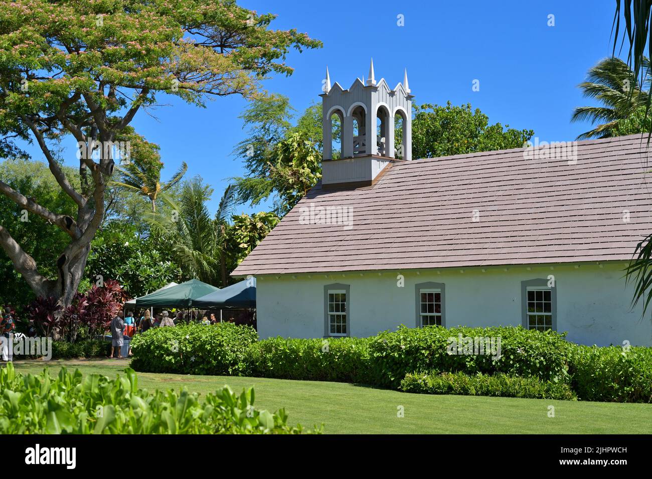 The historic Hokuloa Church (1860), Puako Bay HI Stock Photo - Alamy