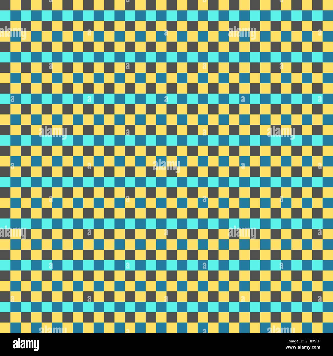 Yellow Gray Sky Blue Seamless Small French Checkered Pattern. Little ...