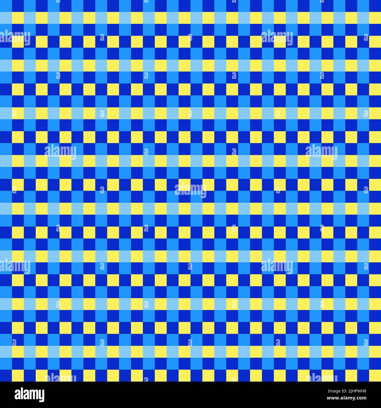 Blue Yellow Seamless Small French Checkered Pattern. Little Colorful ...