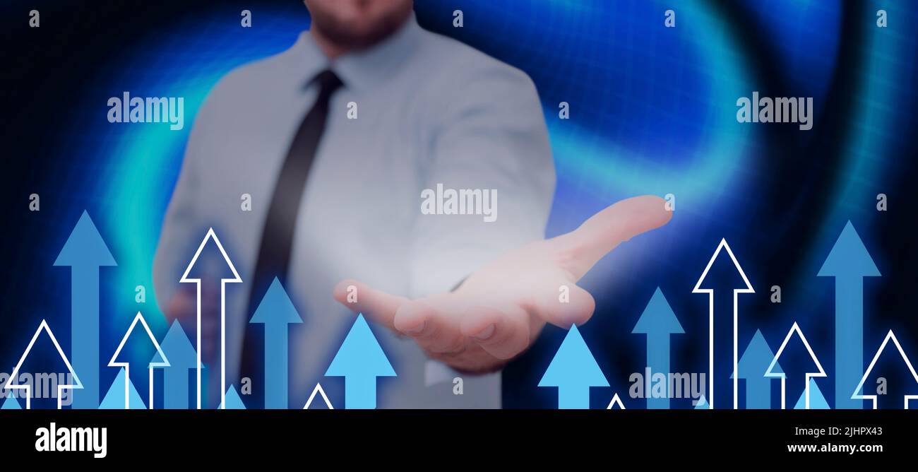 Businessman Reaching Out A Glowing Hand In A Futuristic Design With ...