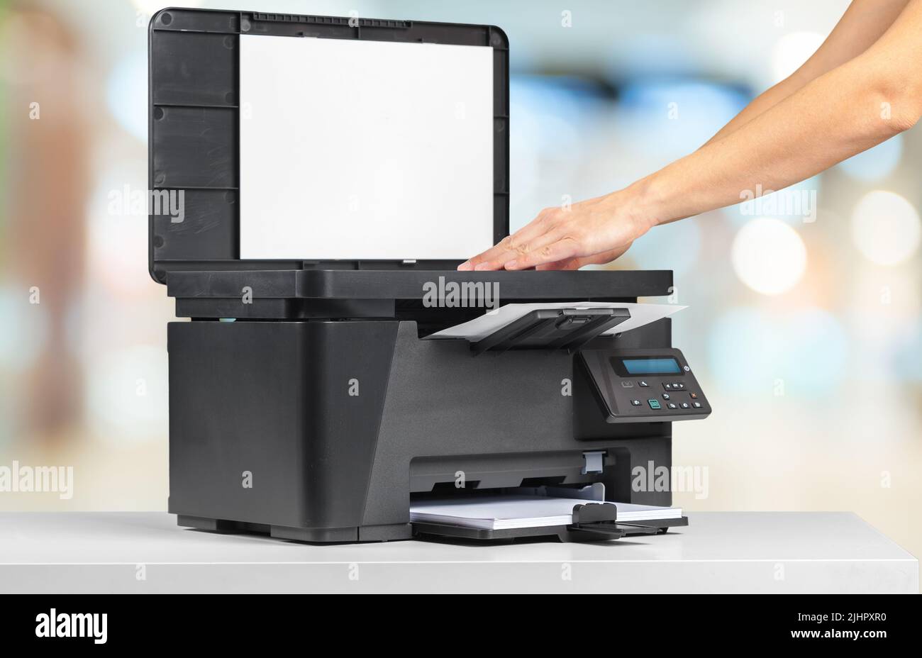 Printer, copier, scanner. Office table Stock Photo - Alamy