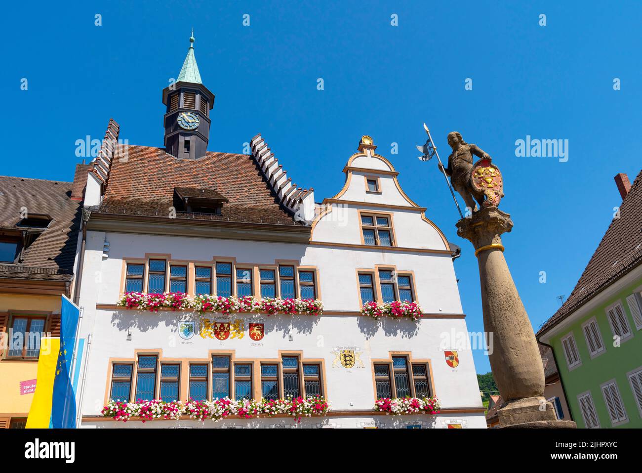 Town Hall in town Staufen the historical city of Faust. Staufen im ...