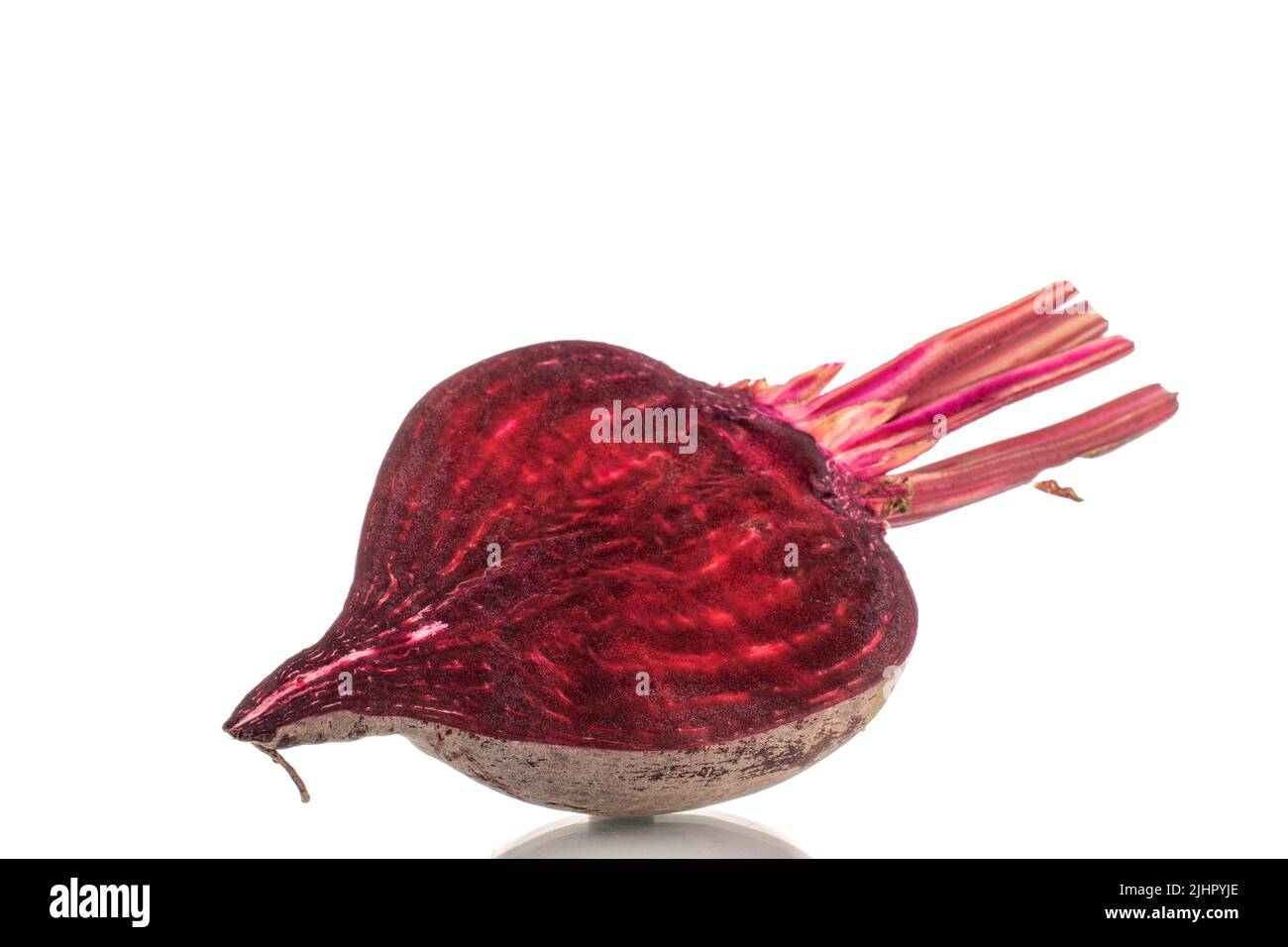 One half of a red beet, close-up, isolated on a white background Stock ...