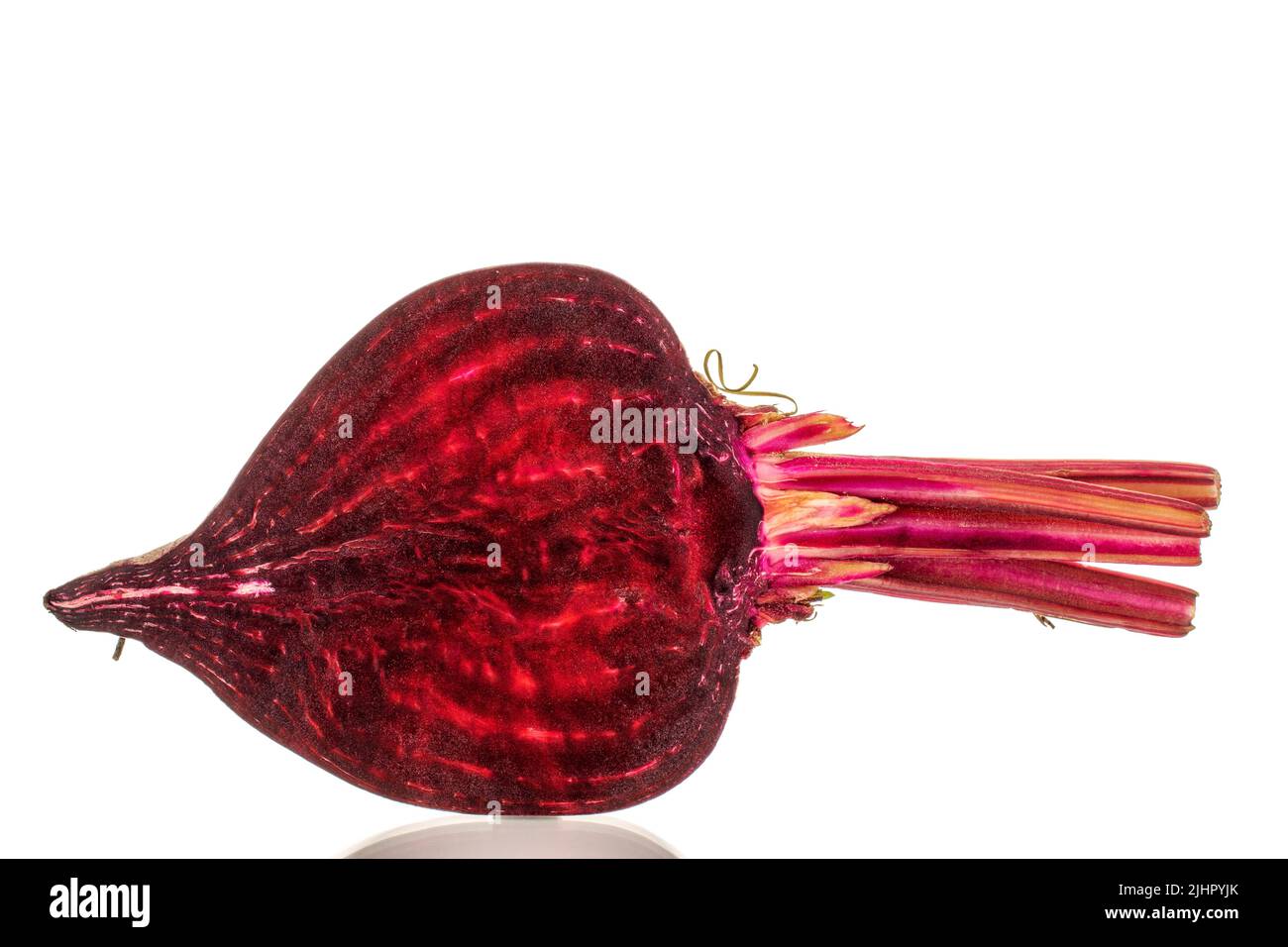 One half of a red beet, close-up, isolated on a white background Stock ...