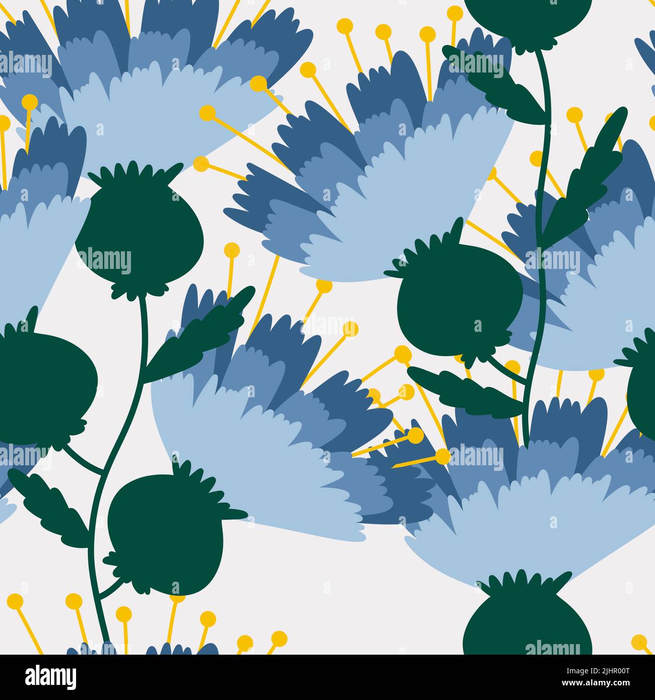 Seamless floral pattern with flowers for fabrics and textiles Stock ...