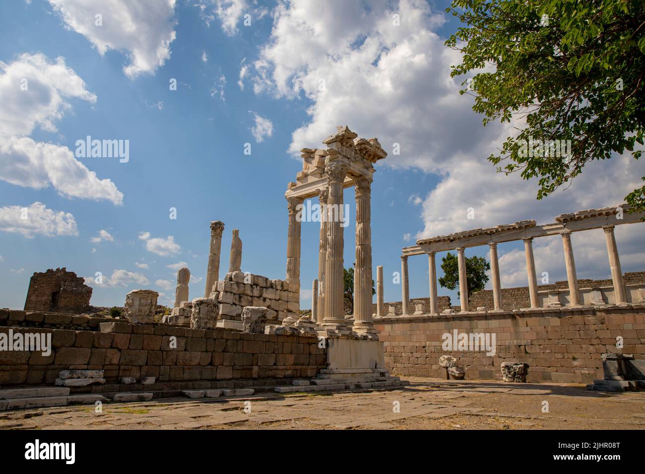 The Temple of Trajan in Pergamon Ancient City Stock Photo - Alamy