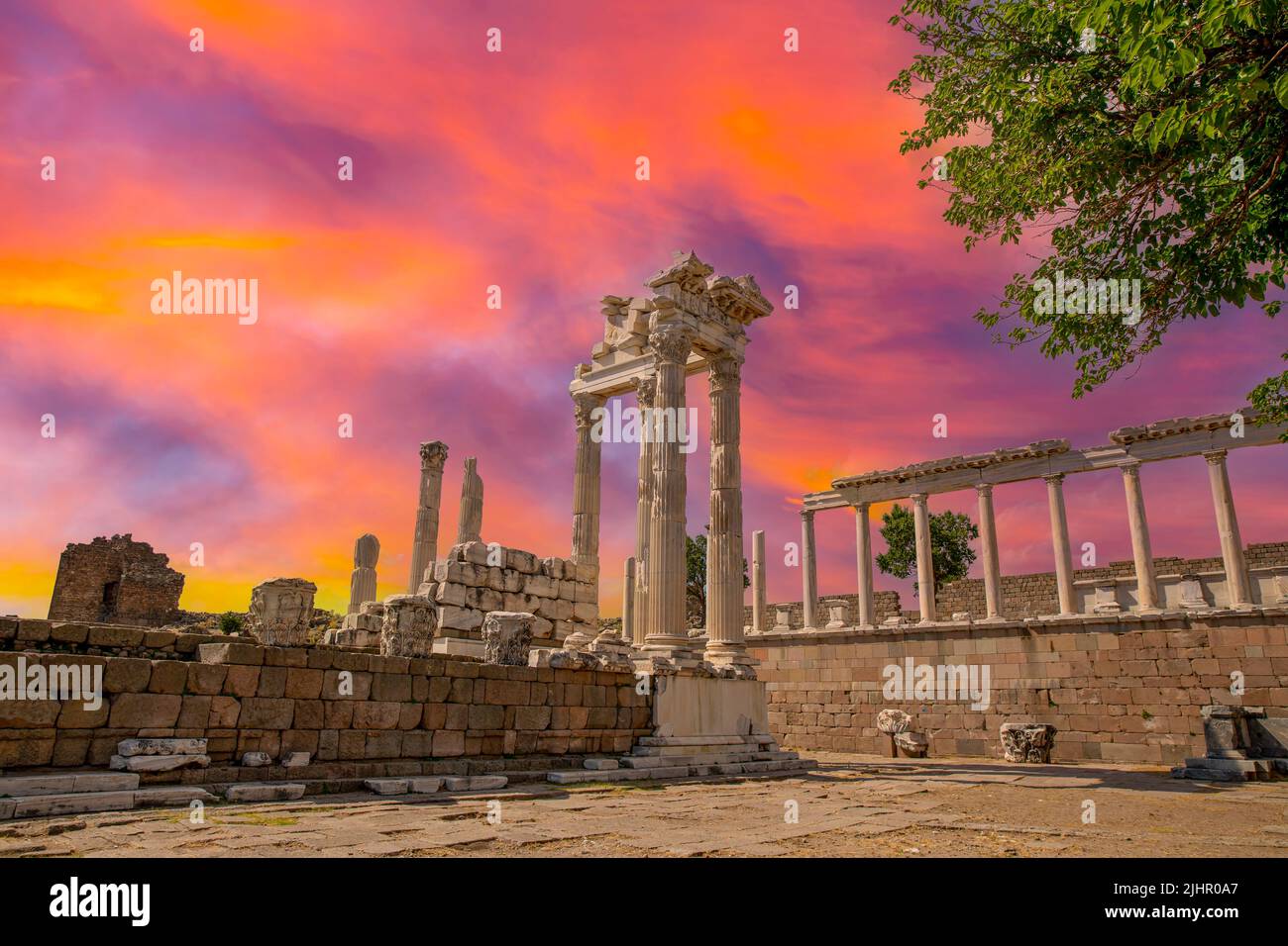 The Temple of Trajan in Pergamon Ancient City Stock Photo - Alamy