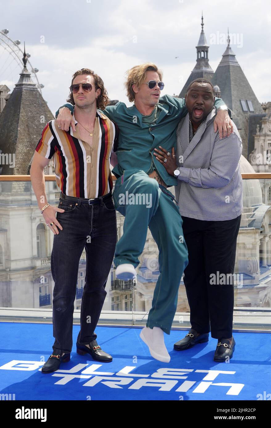 (Left to right) Aaron Taylor-Johnson, Brad Pitt, and Brian Tyree Henry ...
