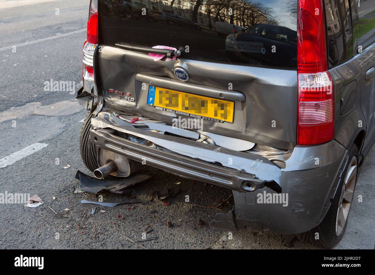 France, Ile de France region, Paris, small wrecked vehicle Stock Photo ...
