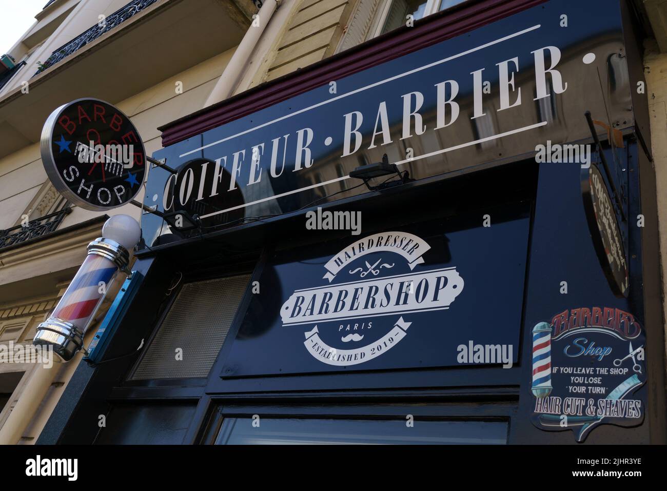 Barber shop sign illustration hi-res stock photography and images - Alamy