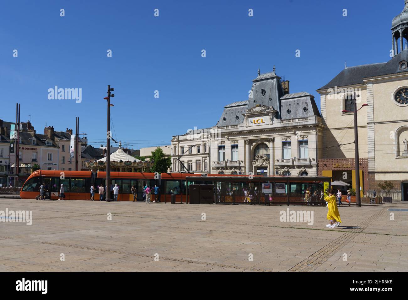 France, Pays de la Loire region, Sarthe, Le Mans, place de la ...