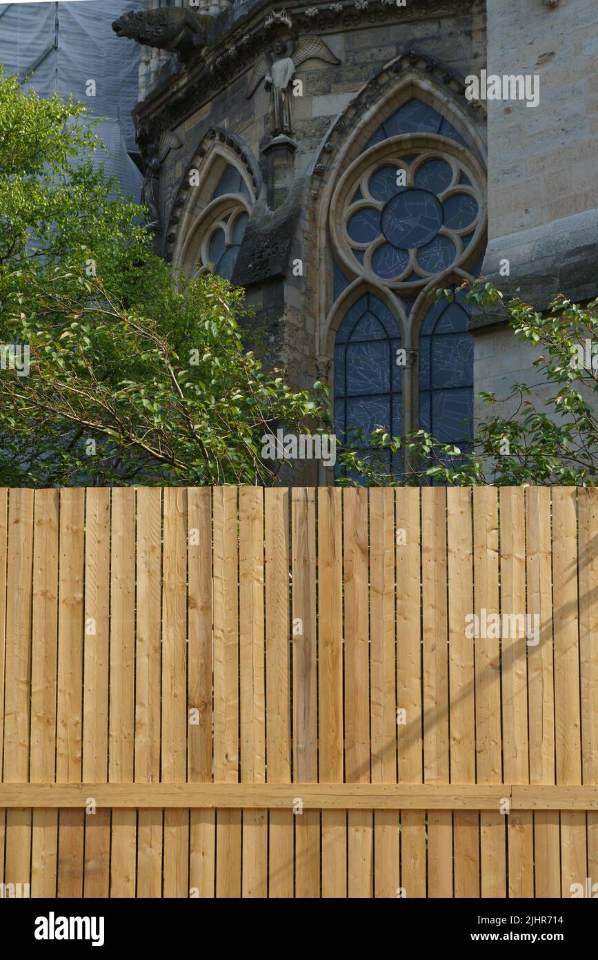 France, Region Grand Est, Marne, Reims, cathedral, building site ...