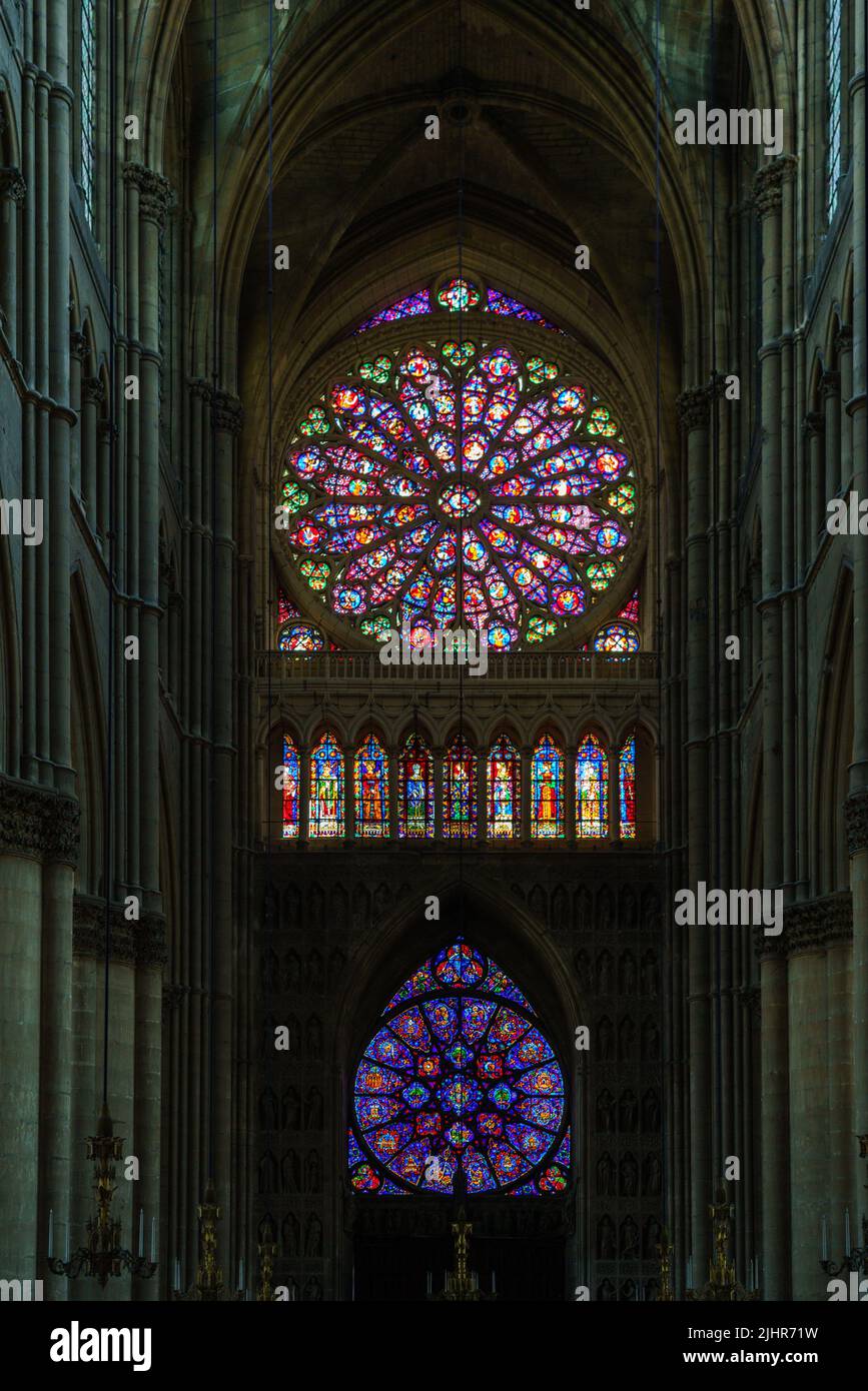 France, Region Grand Est, Marne, Reims, Notre-Dame Cathedral, western ...