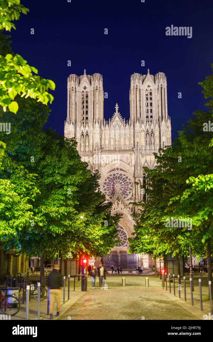 France, Region Grand Est, Marne, Reims, Notre-Dame Cathedral, western ...