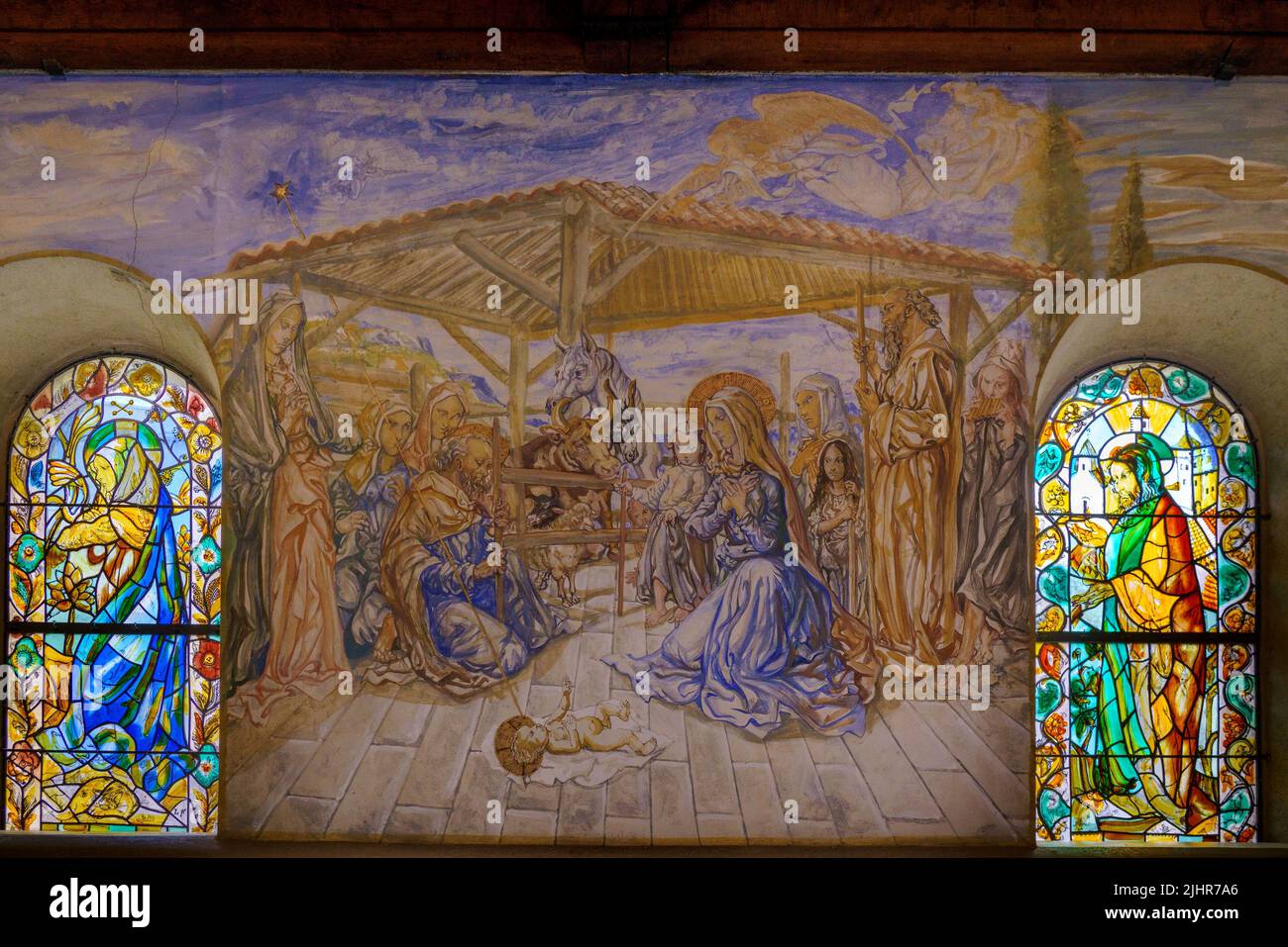 France, Region Grand Est, Marne, Reims, rue du Champ de Mars, Foujita ...