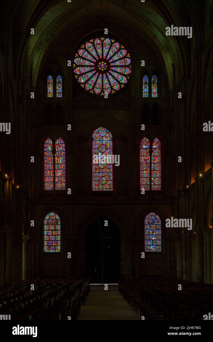 France, Region Grand Est, Marne, Reims, basilica Saint-Remi, interior ...