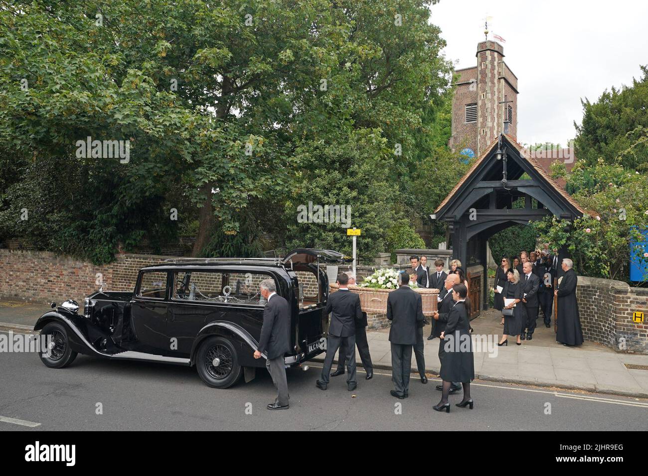 The coffin of Dame Deborah James is carried out following her funeral ...