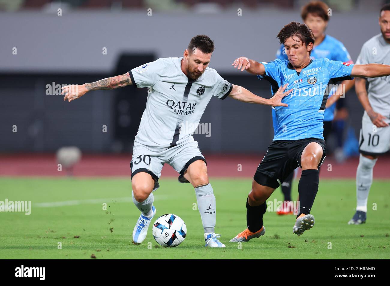 Tokyo, Japan. 20th July, 2022. (L to R) Lionel Messi (PSG), Kento ...