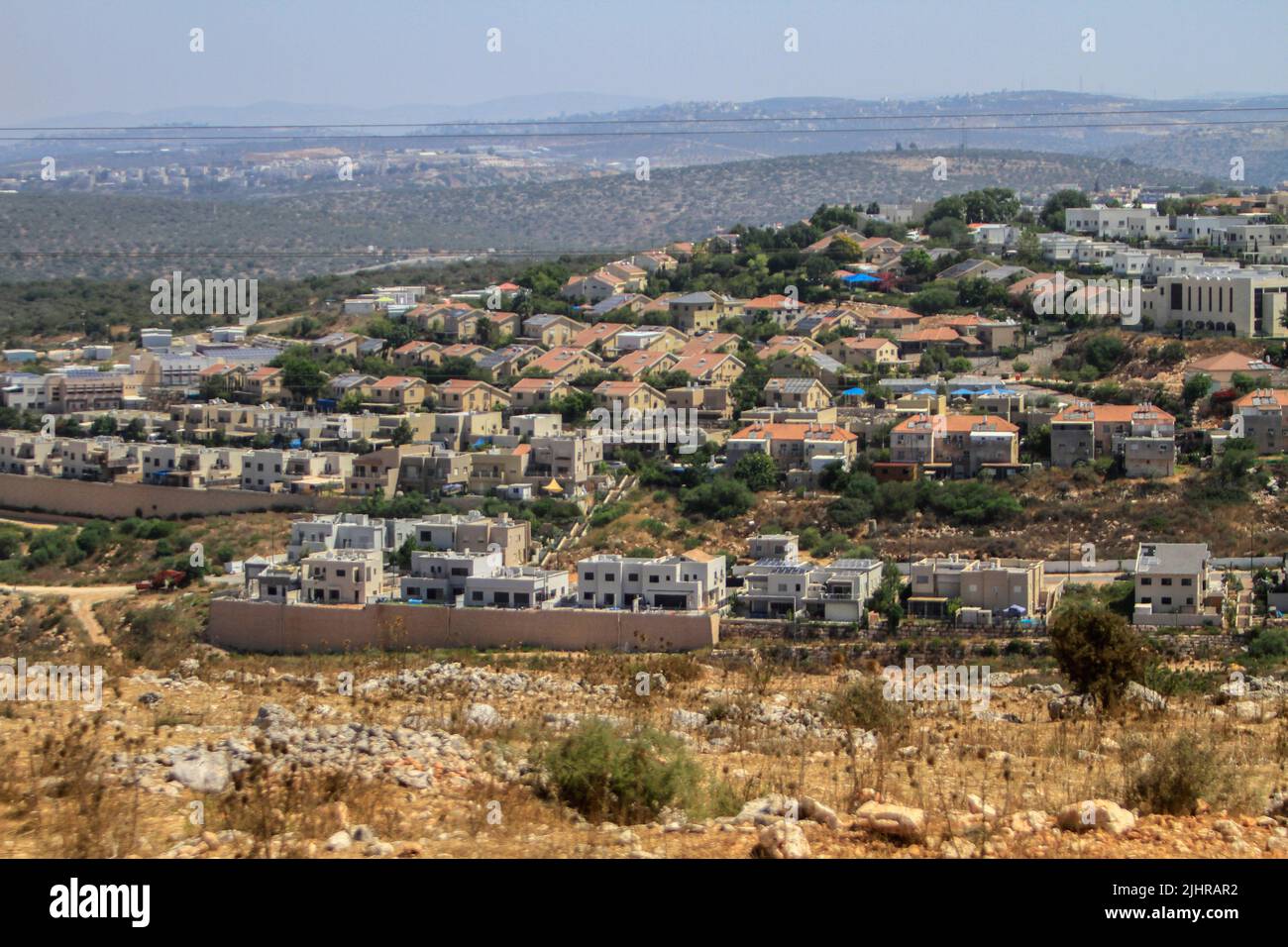 A general view of new buildings in the Israeli Revava settlement, south ...