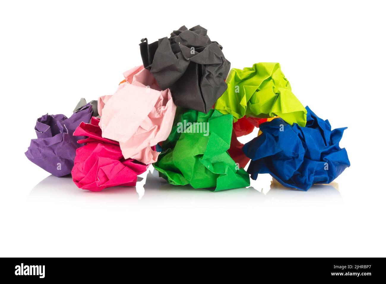 paper ball. colorful. crumpled. isolated on white background Stock ...