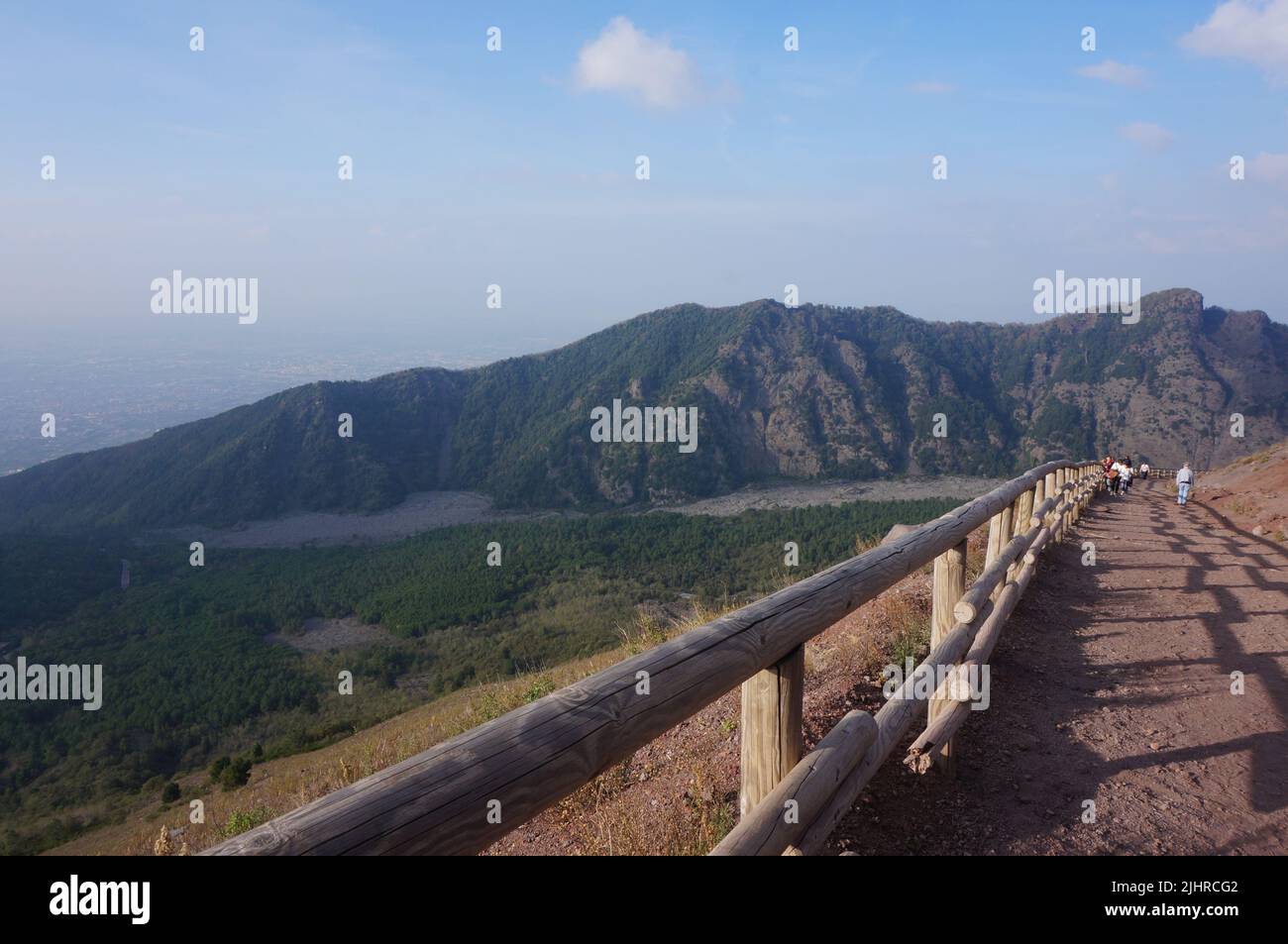 Landscape view from Mount Vesuvius looking towards the the path leading ...