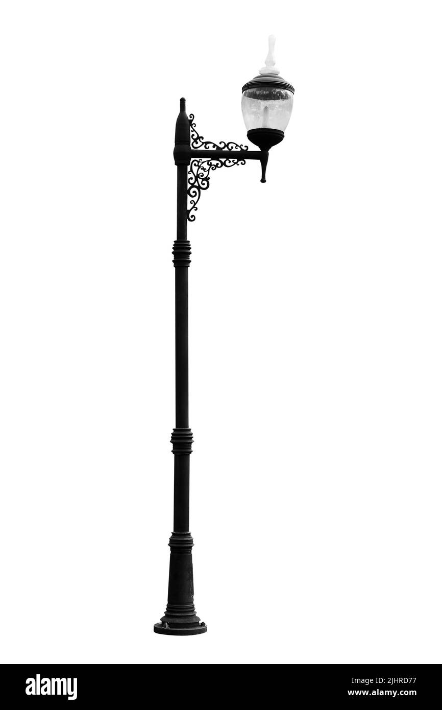 Street light pole isolated on a white background, with clipping path ...