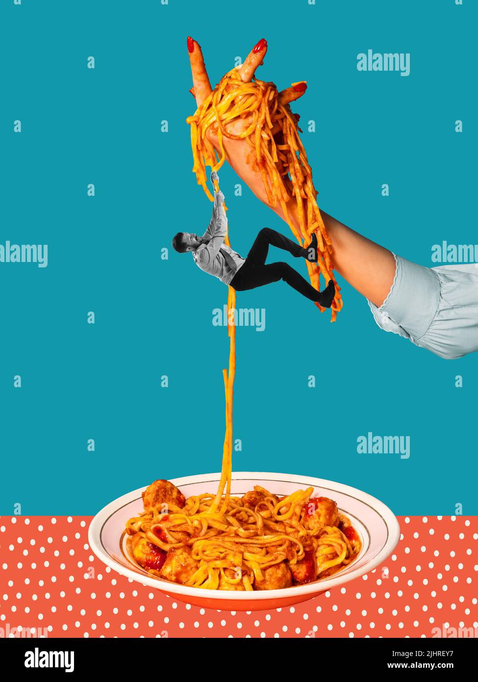Funny eating vintage spaghetti hi-res stock photography and images - Alamy
