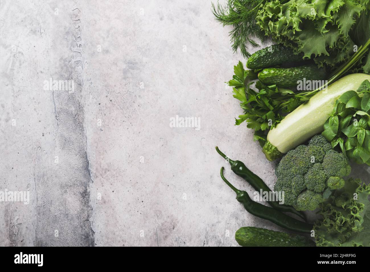 Set of various green vegetables and vegetable, seeds, superfood, leaf ...